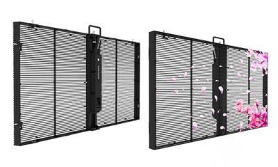 China P3.9-7.8 LED Transparent Screen for Glass Walls - 50% Transparency, 4500 Nits Brightness, 1000x500mm Cabinet for sale