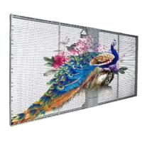 China Outdoor P10.42 LED Transparent Display 1000x500mm Aluminum Cabinet 4500nit for sale
