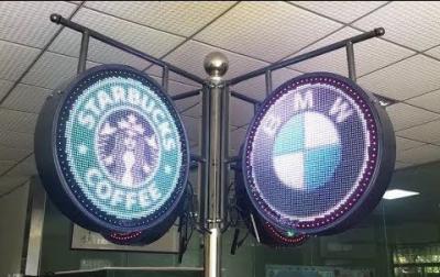 China Outdoor Circular LED Store Sign P4RGB 600mm Two Sides Logo Display IP65 for sale