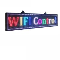 China P10 Full Color LED Window Display Sign - 6000mcd Brightness, 16x128cm Size, USB & WiFi Control for sale