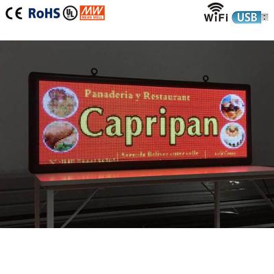 China SMD P10 Outdoor Digital LED Sign 21.2x78 Inch 6000mcd Brightness USB WiFi Control for Business Advertising for sale