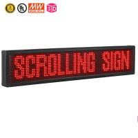 China 10mm Programmable Scrolling LED Sign - Red Color Display with 5000-6500 Nits Brightness and 96x16 Resolution for sale