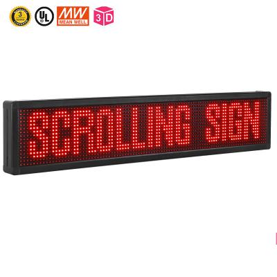 China 10mm Programmable Scrolling LED Sign - Red Color Display with 5000-6500 Nits Brightness and 96x16 Resolution for sale