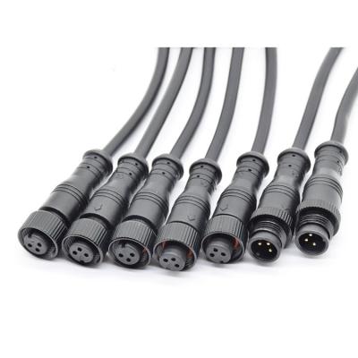 China Waterproof Male Female Connector  M12 Power Connector 2 Pin Male Female Docking Cable for Outdoor Industrial Solar LED for sale