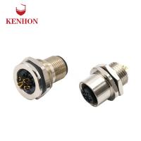 China M12 3 Pin A Coded Male PCB Board End Plug IP67 Waterproof Panel Mount Connector for sale