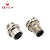 China M12 3 Pin A Coded Male PCB Board End Plug IP67 Waterproof Panel Mount Connector for sale