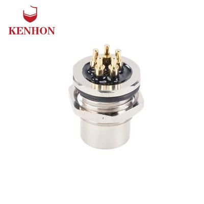 China M12 4 Pin A Coded Male Board Mount Plug PCB Dip Solder Terminal IP67 Waterproof Connector for sale