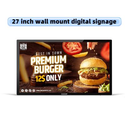 China 27 Inch Easy Mounting Wall Mounted Lightweight Advertising Digital Signage with Built-in Media Player for Engaging Customers for sale