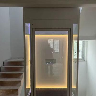 China Automatic Door MRL Hydraulic Home Elevator – 2.9m Single‑Phase with Stainless Steel Cabin for sale