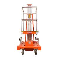 China Aluminum Alloy Telescoping Vertical Mast Lift Platform  Lightweight Lifting Device Shopping Mall Use for sale