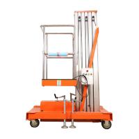 China Aluminum Alloy Telescoping Vertical Mast Lift Platform  Lightweight Lifting Device Shopping Mall Use for sale