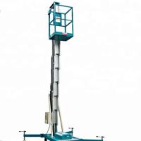 China 4-14m Hydraulic Electric Aerial Telescopic Double Mast Lift 100kg For Work Platform for sale