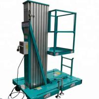 China 4-14m Hydraulic Electric Aerial Telescopic Double Mast Lift 100kg For Work Platform for sale