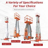China Hydraulic Electric Vertical Single Mast Lift At 4-10m Working Heights for sale