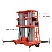 China 6m Height Double Masters Aluminum Hydraulic Man Lift For Maintenance for sale