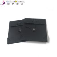 China Black Envelope Printing Services Silk - Screen Logo With Button And String for sale
