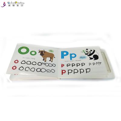 China Thick Card Children'S Board Book Printing ABC Custom Baby Board Book With Pen Holder for sale
