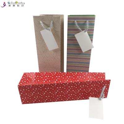 China Wine Custom Printed Gift Bags Custom Printed Paper Bags For Wine Bottle Packaging for sale