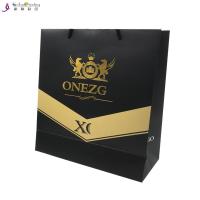 China Gold Stamping Custom Printed Gift Bags Paper Wine Bags With Handles 0.2mm Thickness for sale