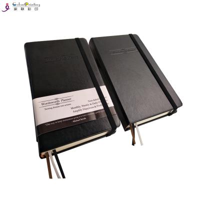 China A5 PU Embossed Custom Planner Printing Personalized Leather Calendar 2019-2020 for sale