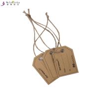 China CMYK Printing Card Printing Services Custom Printed Kraft Hang Tags With Ribbon Rope for sale