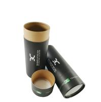 China Custom Kraft Paper Black Tube Packaging Round Gift Box For Skincare for sale
