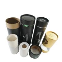 China Custom Kraft Paper Black Tube Packaging Round Gift Box For Skincare for sale