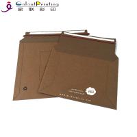 China Rigid Cardboard Flat Kraft Mailer Envelopes Printing Services Matte Lamination for sale