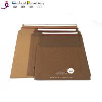 China Rigid Cardboard Flat Kraft Mailer Envelopes Printing Services Matte Lamination for sale