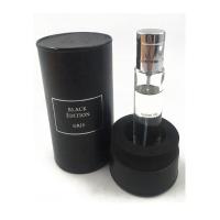 China Black Round Paper Perfume Bottle Cardboard Tube Packaging Box With EVA Insert for sale
