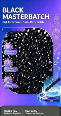 China Plastic Black Masterbatch with precise pigment concentration from 20 to 50 percent ensuring consistent color and easy processing for sale