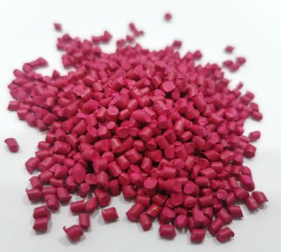 China Rose Red Polypropylene Masterbatch with 20% Pigment Content and PP Carrier for ABS Plastic Pellets for sale