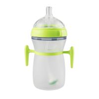 China Latex Free 9oz Baby Silicone Feeding Bottle Silicone Infant Bottle Feeding With Handle Age 0-2 Years for sale