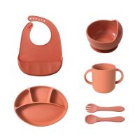 China Eco Friendly Silicone Suction Divided Plate Colorful Baby Feeding Necessities PVC Free for sale