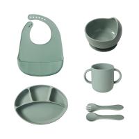 China Eco Friendly Silicone Suction Divided Plate Colorful Baby Feeding Necessities PVC Free for sale
