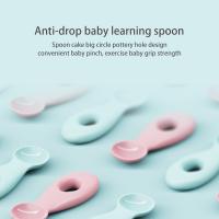 China Customized Logo Pink Infant Self Feeding Spoon Baby Infant Feeding Utensils Feeding OEM for sale