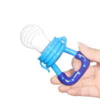 China DOT Pattern Baby Silicone Food Feeder Pacifier Feeder For Infants With Fresh Fruit Pouches for sale