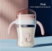 China Wide Neck Infant Water Sipper Age 7 - 12 Years Baby No Spill Water Cup With Straw for sale
