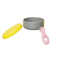 China Yellow Training Infant Feeding Bowl 450ML Infant Suction Bowls For Baby for sale
