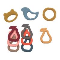 China Custom Color Soft Silic Infant Pacifier At Night Pear Shape Infant Teether for sale