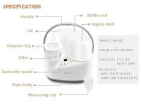 China Portable Baby Bottle Sterilizer 6 Bottle Capacity ABS Material for sale
