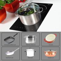 China GIONIEN 12-Inch Built-In Electric Cooktop 3000W 220V-240V with 2 Burners and 9 Power Levels for sale