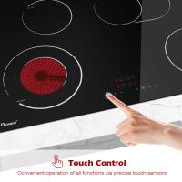 China 30-Inch 7200W Electric Ceramic Cooktop with 4 Burners, 220V Touch Control and Safety Features for sale
