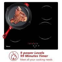 China 24-Inch 6000W Built-In Electric Cooktop with 4 Ceramic Burners - 220V-240V Touch Control for sale