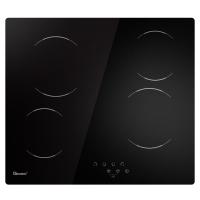 China 24-Inch 4-Burner Electric Cooktop 6000W with Frosted Glass Surface and Touch Controls for sale