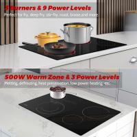 China 30-Inch Built-In Electric Ceramic Cooktop 6900W 4 Burners 220-240V with 9 Power Levels for sale