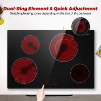 China 30-Inch Built-In Electric Ceramic Cooktop 6900W 4 Burners 220-240V with 9 Power Levels for sale