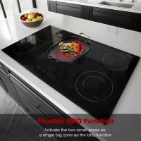 China 36 Inch 5 Burner Electric Cooktop 8400W Radiant Ceramic with Dual-Ring Zones 220-240V for sale