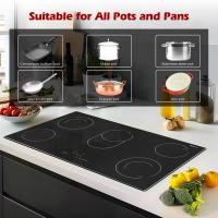China 36 Inch 5 Burner Electric Cooktop 8400W Radiant Ceramic with Dual-Ring Zones 220-240V for sale