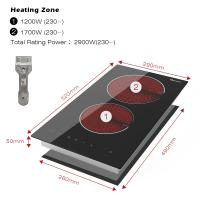 China 30cm Double Ceramic Hob 2 Zone 2900W Electric Cooktop with 13A Plug for Built-in Installation for sale